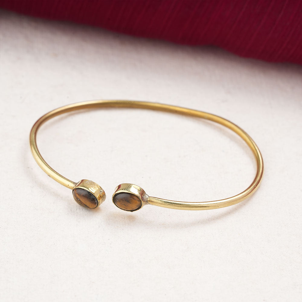 Trisha- Stone Studded Golden Bracelet(Brown) – Ethnadora